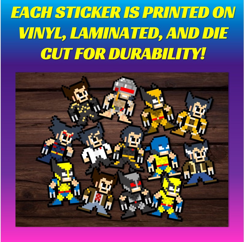 8-bit Pixel Art Stickers SNIKT Collection Vinyl Sticker Set of 13 ...