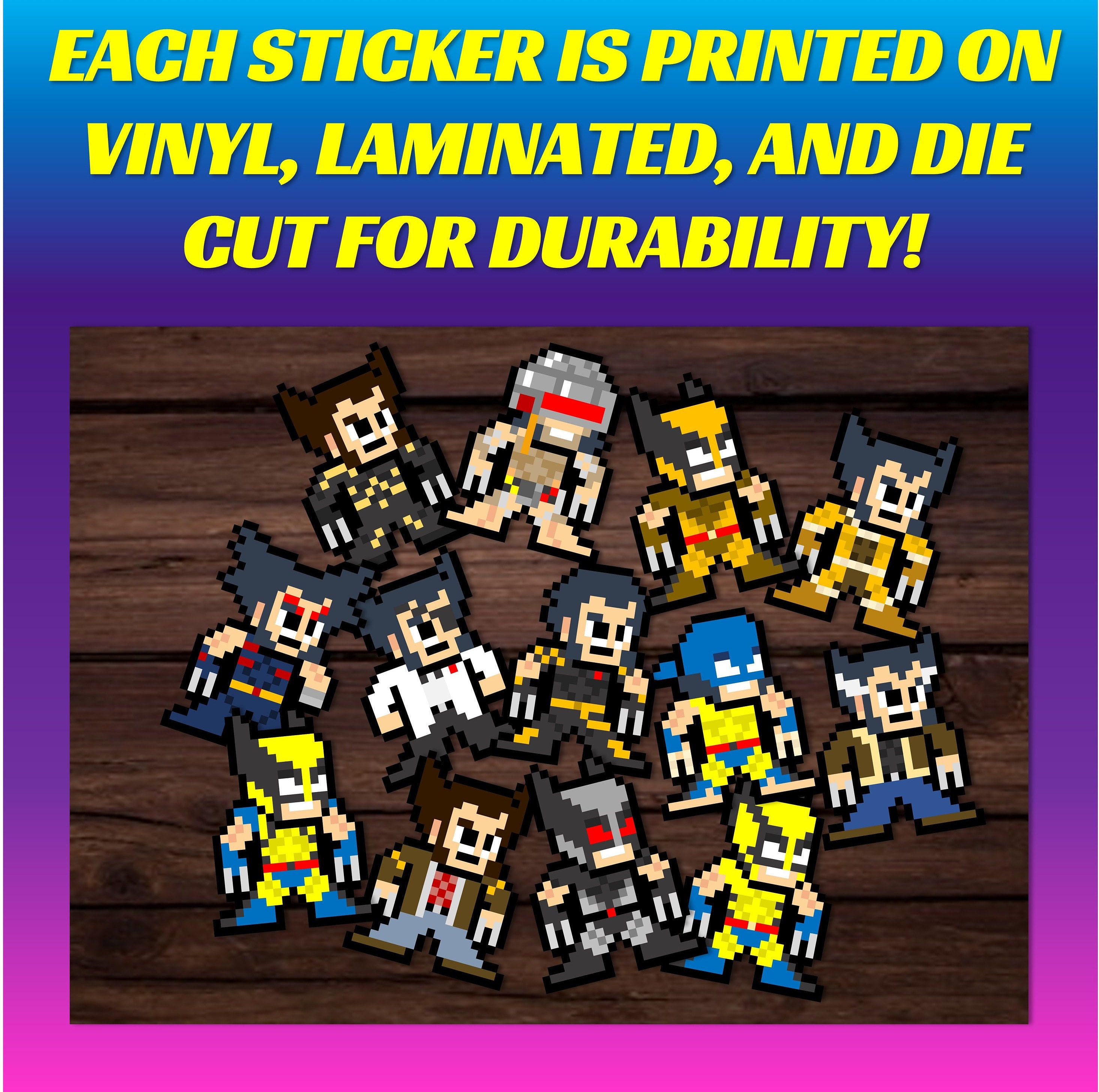 8-bit Pixel Art Stickers SNIKT Collection Vinyl Sticker Set of 13 ...