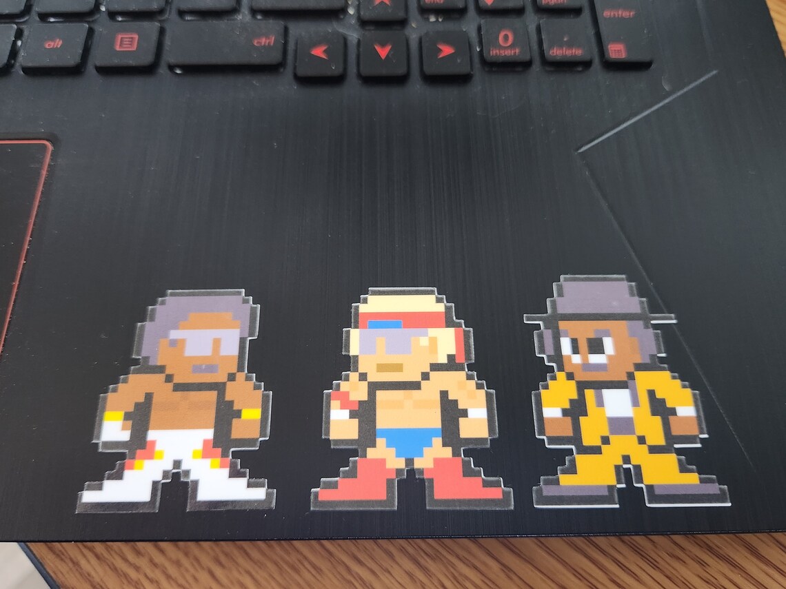 8-bit Pixel Art WWF Too Cool Sticker Set of 3 Individual Stickers ...