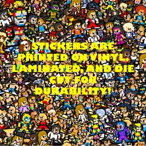 8-bit Pixel Art Sticker Set Pick ANY 20 Decals Pro Wrestling Pop ...