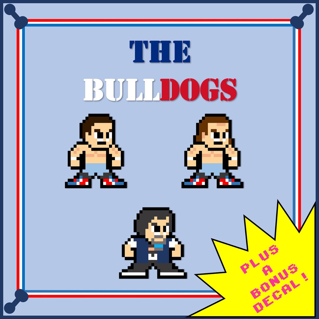8-bit Pixel Art Stickers the Bulldogs Set of 3 Individual Stickers Pro ...
