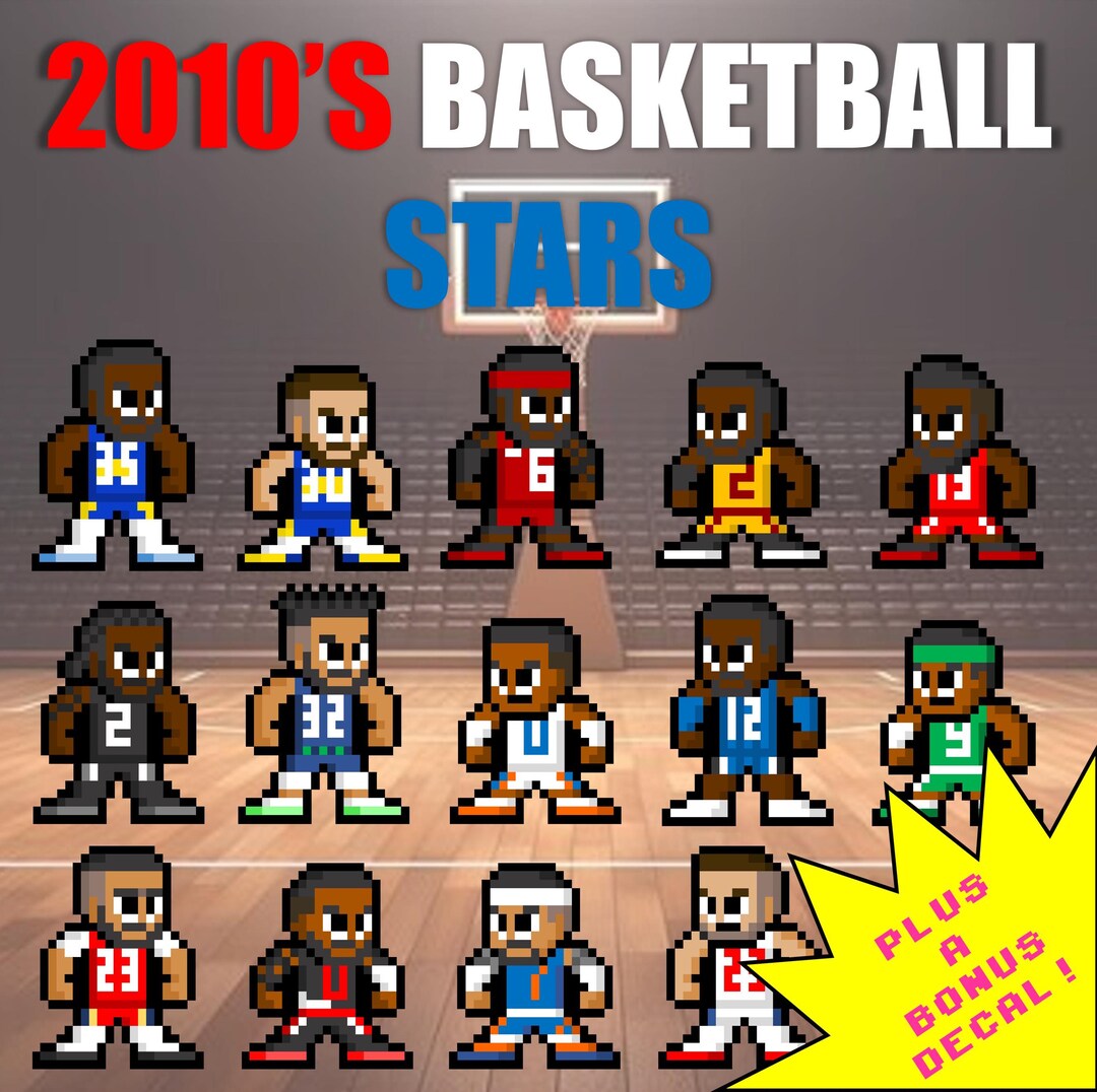 Pixel Art Stickers - 2010's Basketball Stars Collection Vinyl Sticker ...