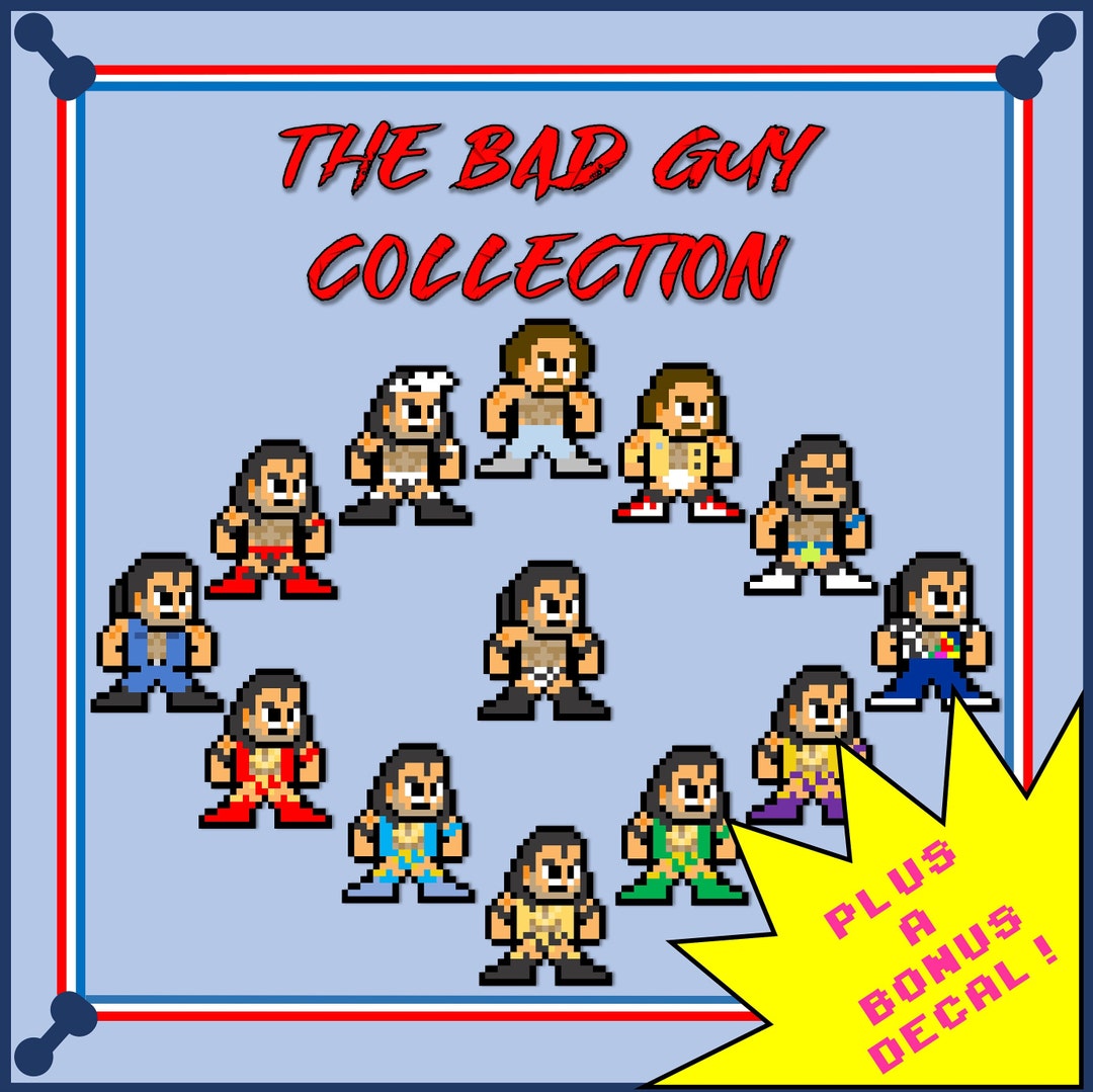 8-bit Pixel Art Bad Guy Collection Vinyl Sticker Set of 13 Individual ...