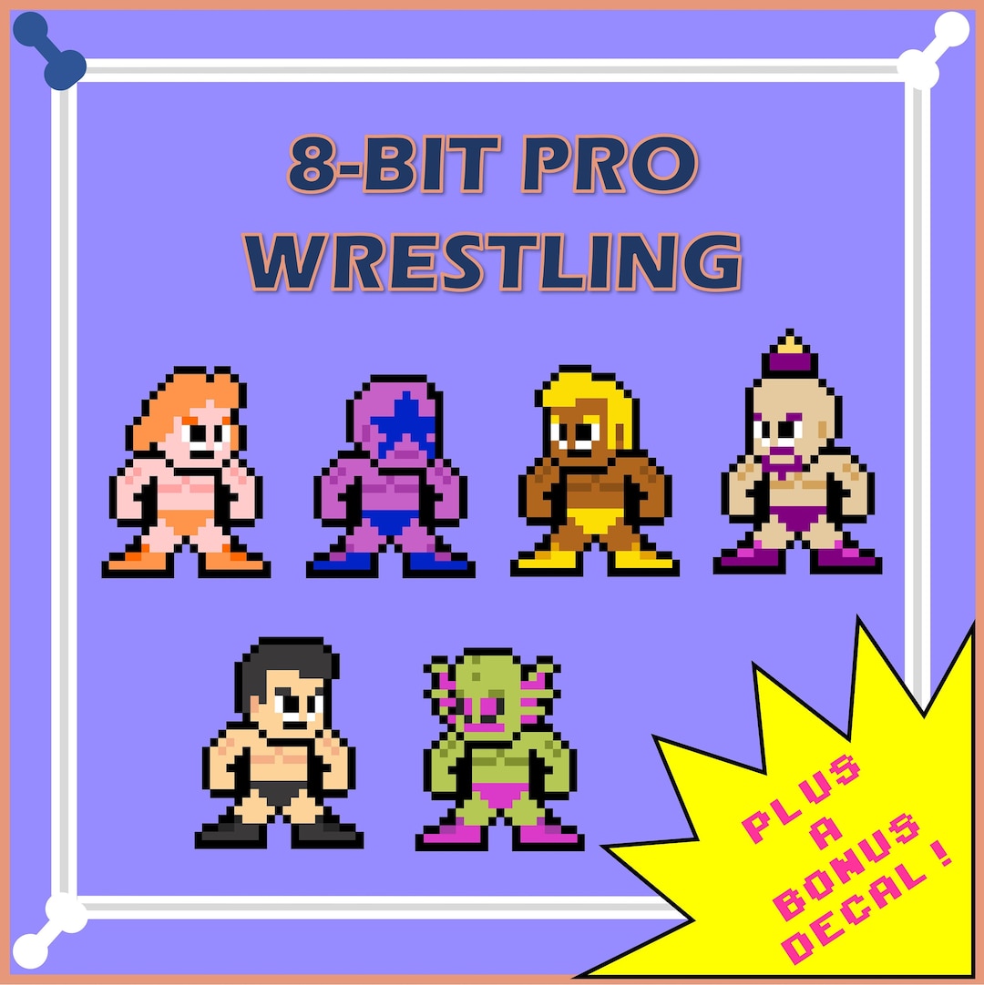 Pixel Art Stickers - Pro Wrestling Collection Vinyl Sticker Set of 6 ...