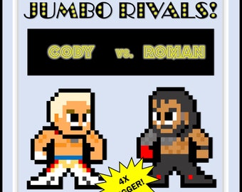 8-bit Pixel Art Sticker JUMBO RIVALS Set of Two JUMBO Decals: Cody Vs ...