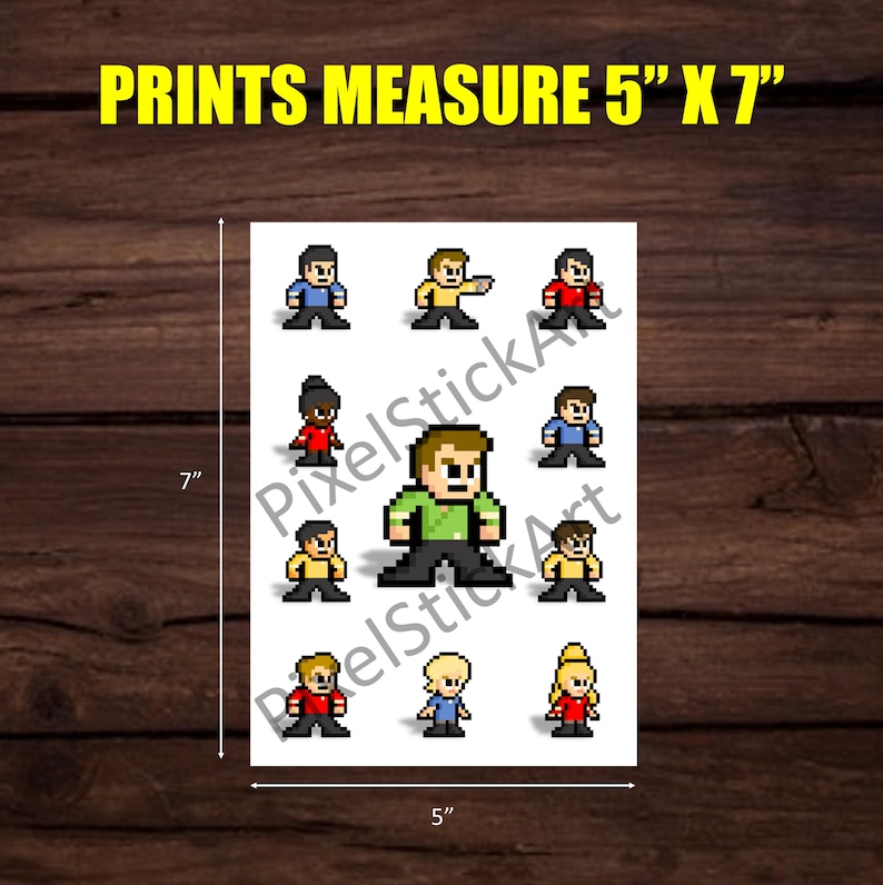 8-bit Beam Me up Sci-fi 5X7 Print - Custom Designed Pixel Art Science ...