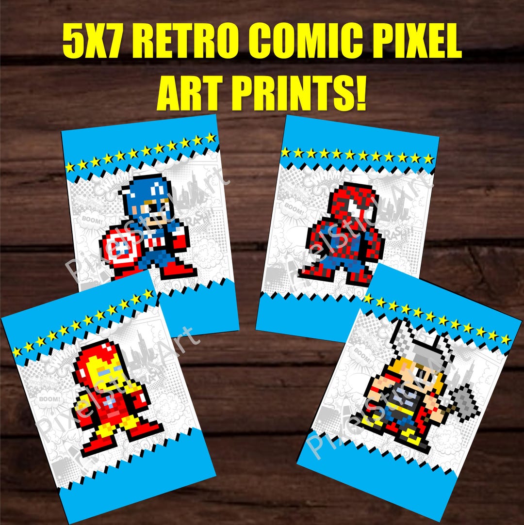 8-bit Hero Retro Custom Comic 5X7 Prints - Etsy