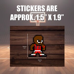 Pixel Art Stickers - 90s Basketball Stars Collection Vinyl Sticker Set ...