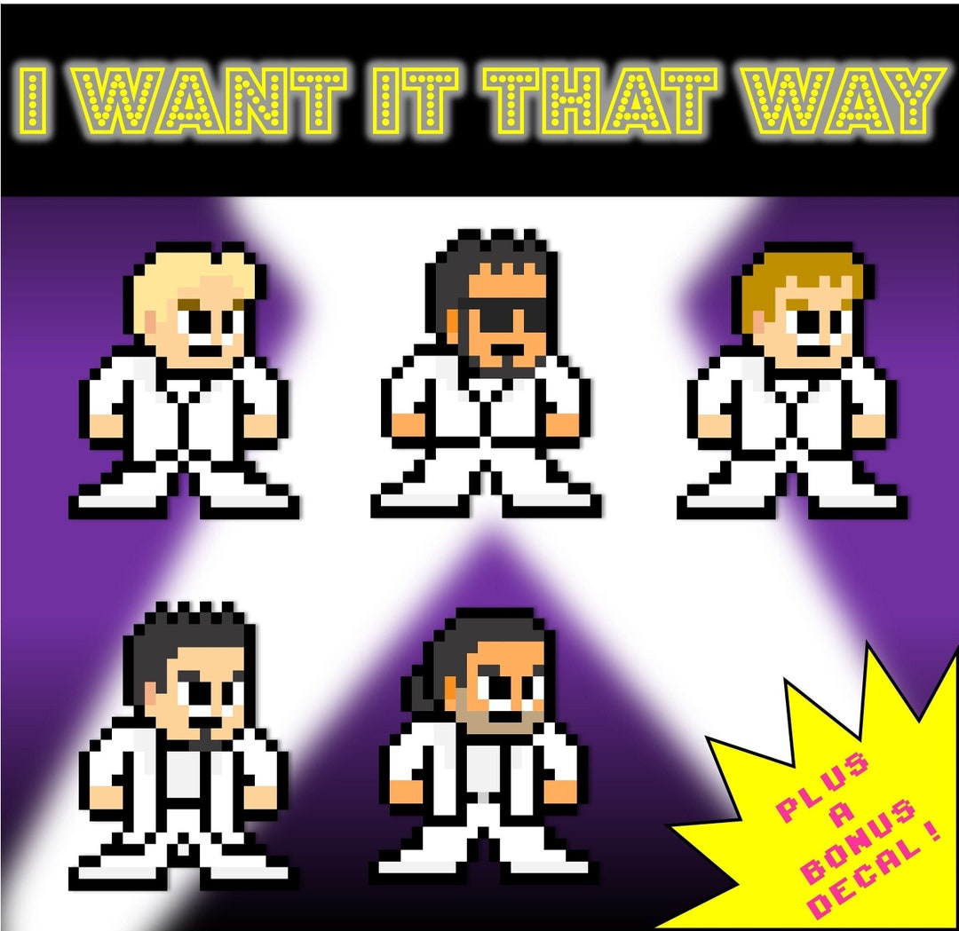 Pixel Art Stickers - I Want It That Way Collection Vinyl Sticker Set of ...