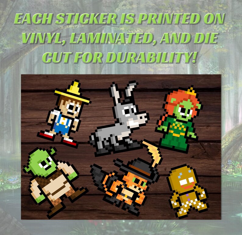 8-bit Fantasy Sticker Set: Fairy Tale Heroes Set of 6 Stickers - Custom ...