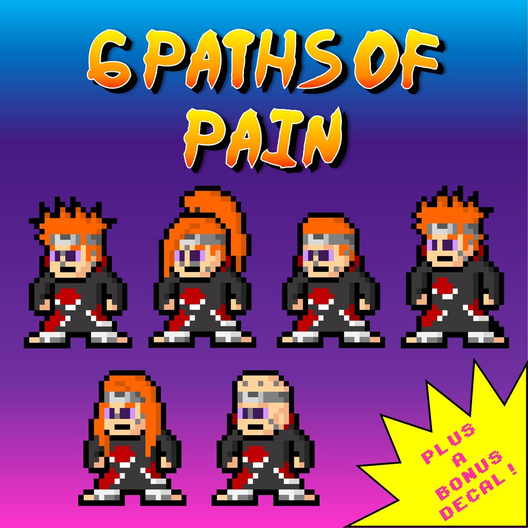 Pixel Art Stickers 6 Paths of Pain Vinyl Sticker Set of 6 Individual ...