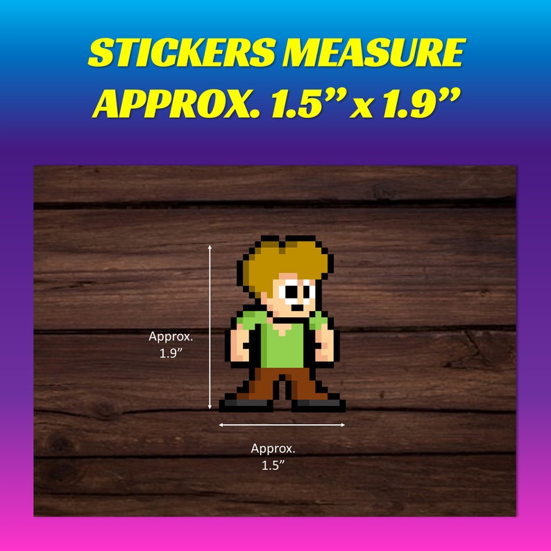 8-bit Retro Cartoon Stickers: Mystery Inc. Set of 5 - Etsy