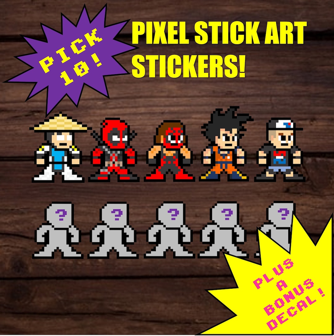 Pixel Art Stickers - Pick Any 10 Decals - Pro Wrestling Pop Culture ...
