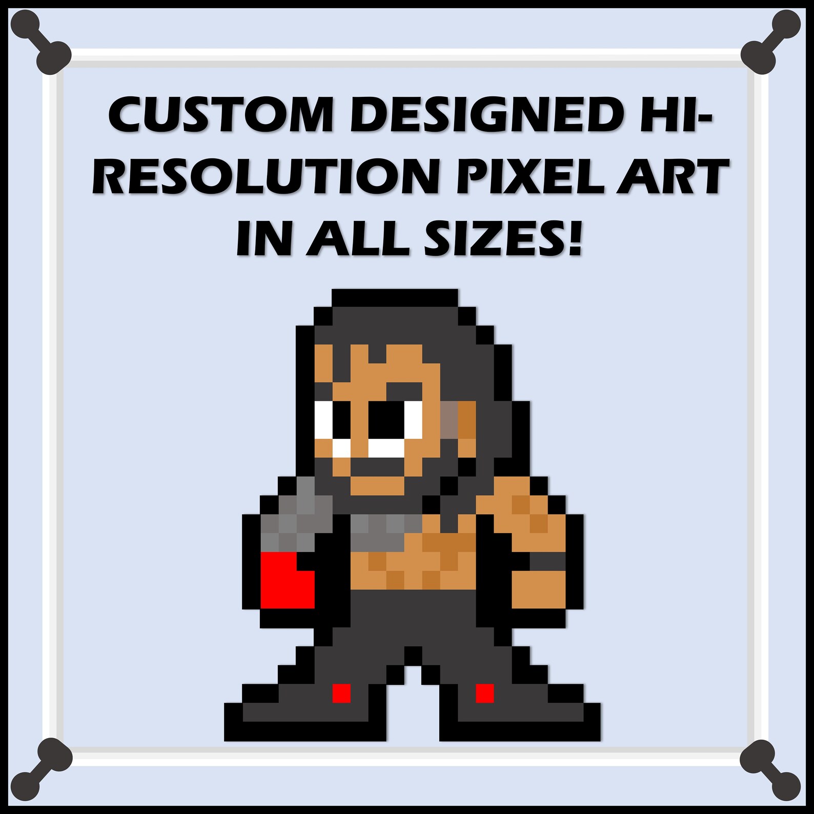 8-bit Pixel Art Set of Two JUMBO Rival Stickers: Cody Rhodes Vs. Roman ...