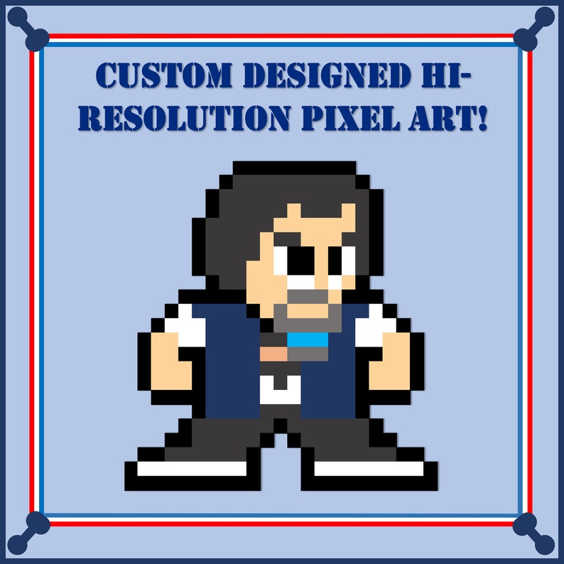 8-Bit Pixel Art WWF British Bulldogs Set de 3 pegatinas individuales ...