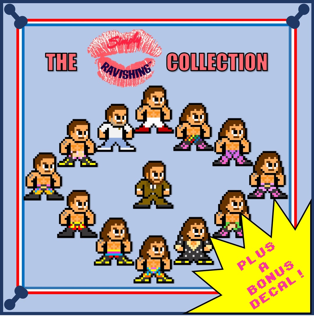 8-bit Pixel Art WWF Rick Rude Collection Vinyl Sticker Set of 13 ...