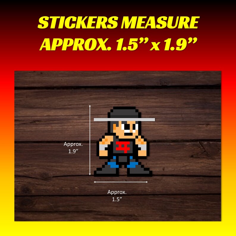 8-bit Pixel Art Mortal Kombat 2 Collection Vinyl Sticker Set of 14 ...