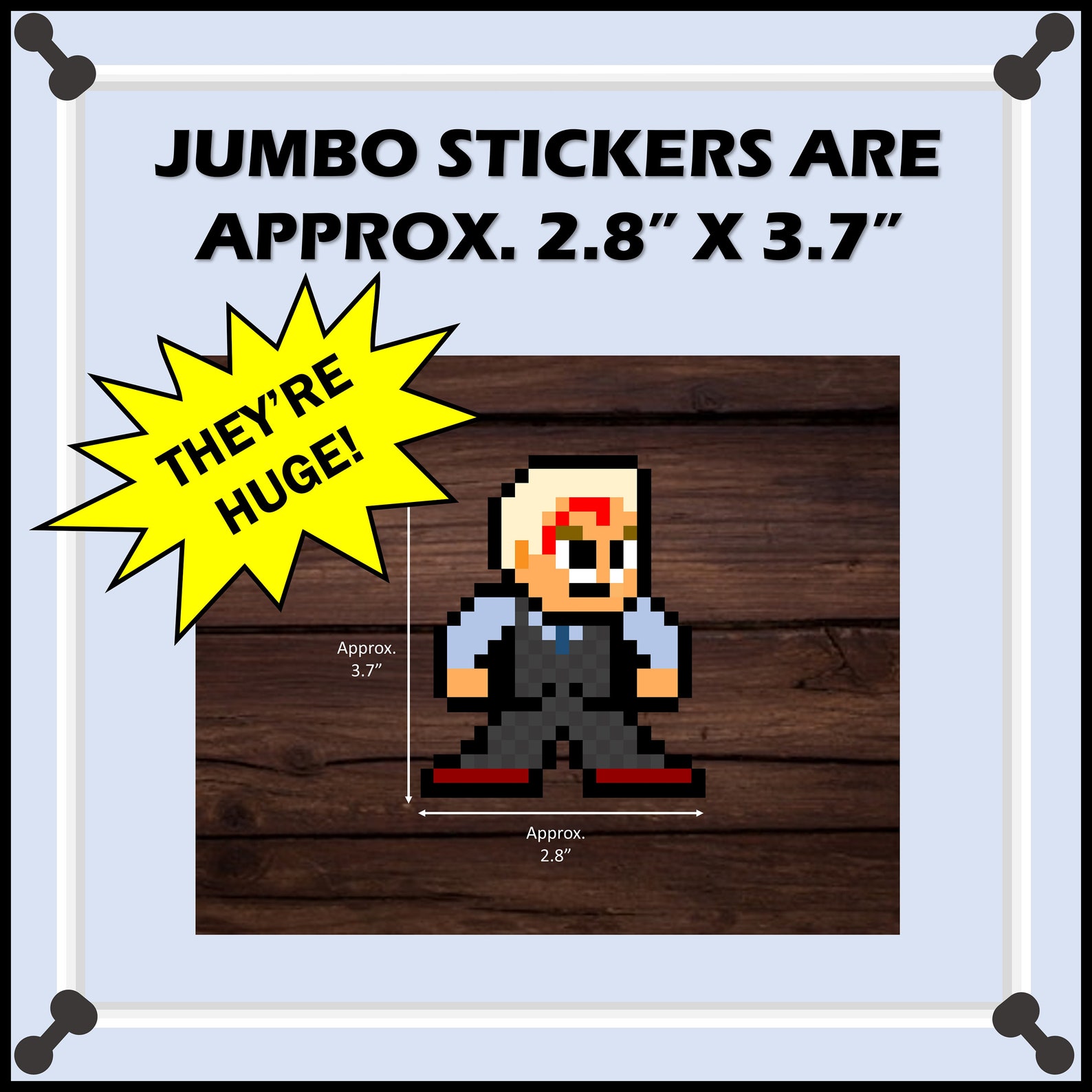 8-bit Pixel Art Sticker JUMBO RIVALS Set of Two JUMBO Decals: Cody Vs ...