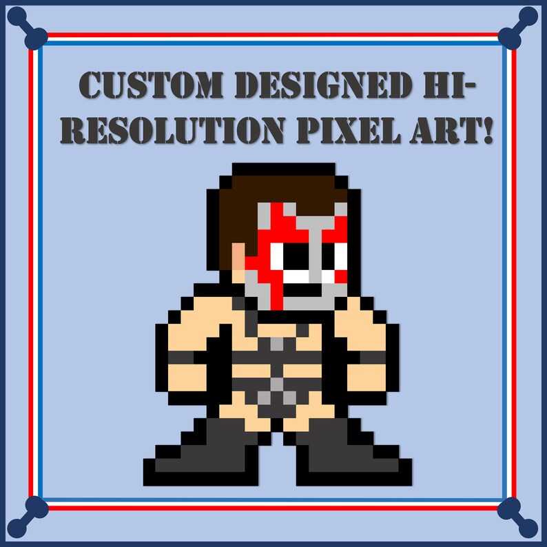 8-Bit Pixel Art WWF Demolition Sticker Set de 3 pegatinas individuales ...