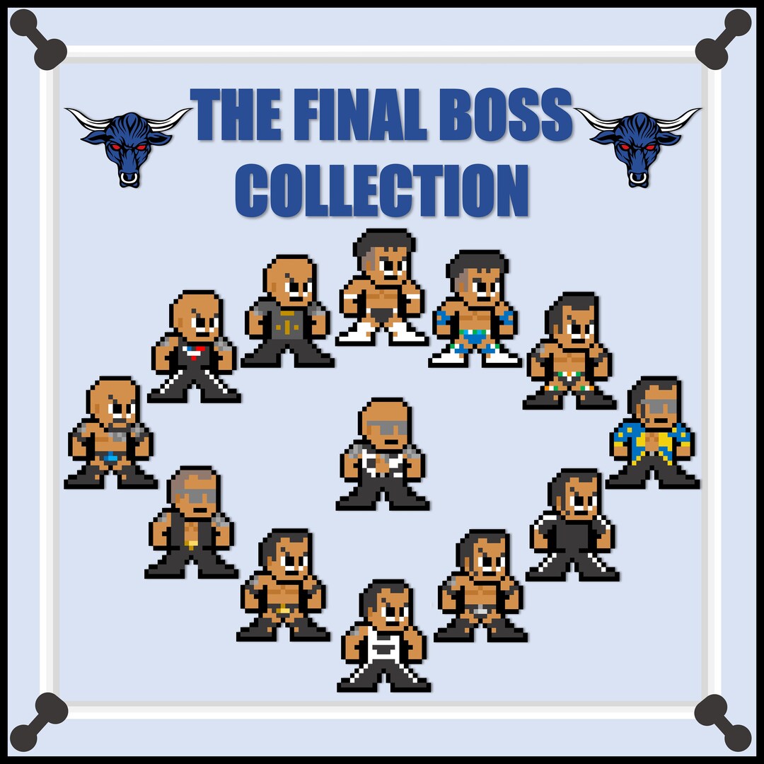 8-bit Pixel Art WWE Rock Collection Vinyl Sticker Set of 13 Individual ...