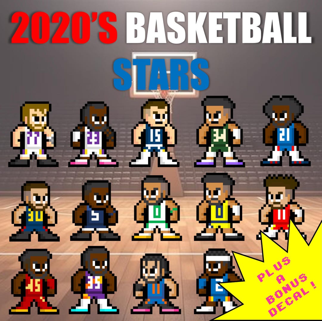 Pixel Art Stickers - 2020's Basketball Stars Collection Vinyl Sticker ...
