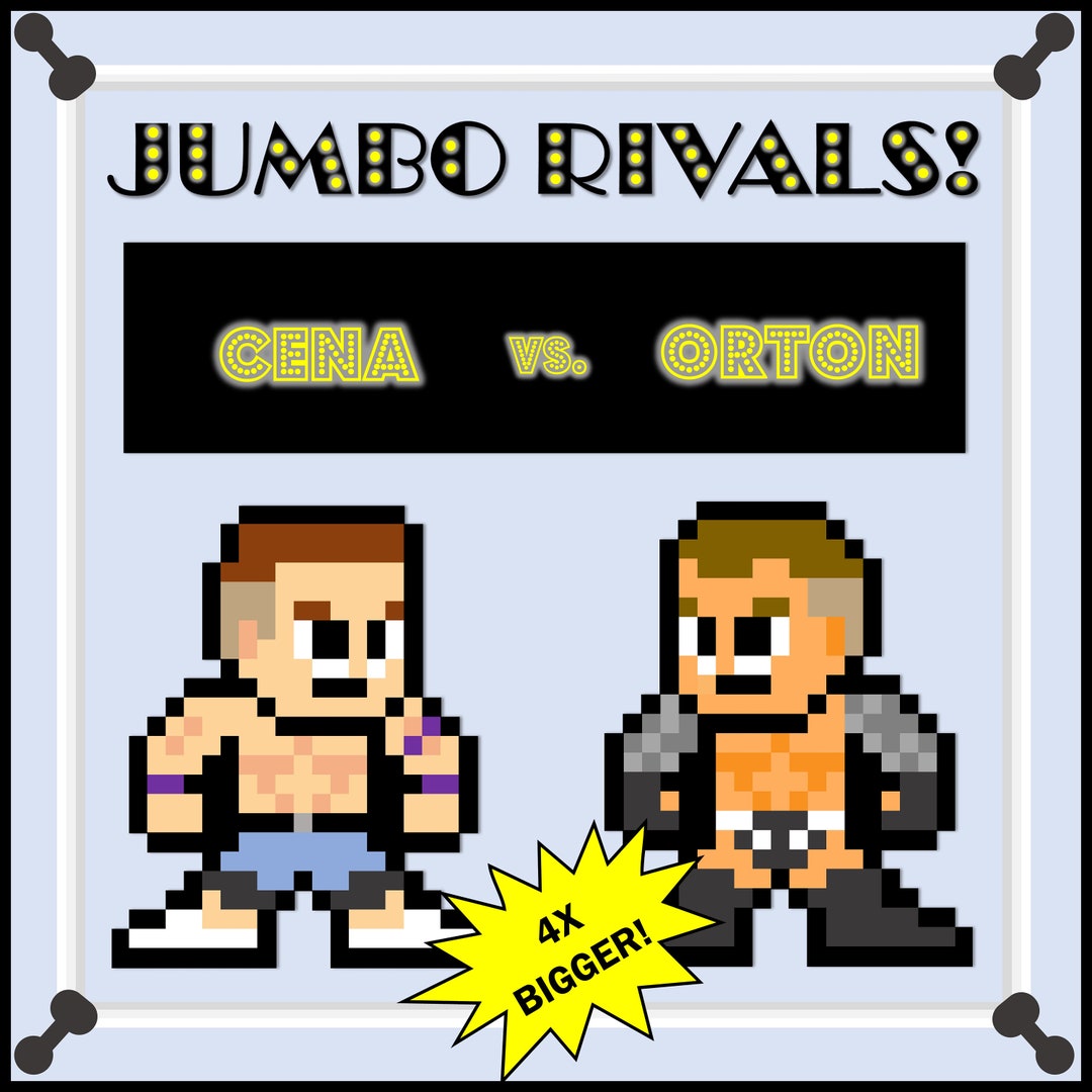 8-bit Retro Wrestling JUMBO Sticker Set of 2: Cena Vs Orton - Etsy