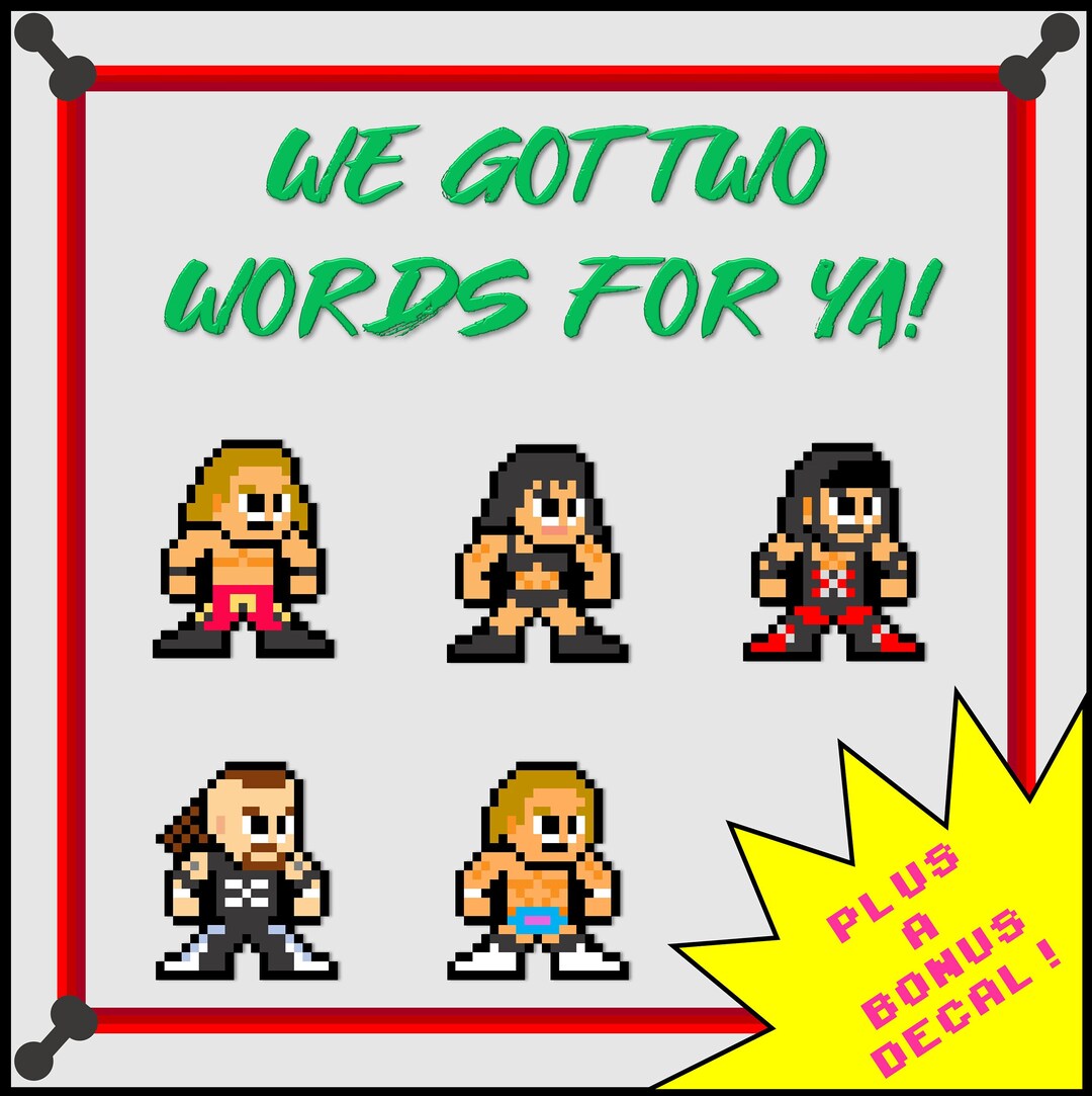 Pixel Art Stickers - the We Got Two Words for Ya Collection Vinyl ...