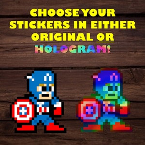 Pixel Art Stickers God of Thunder Collection Vinyl Sticker Set of 4 ...