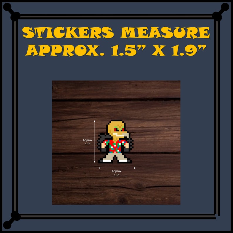 8-bit Pixel Art WWE Firefly Funhouse Collection Vinyl Sticker Set of 5 ...