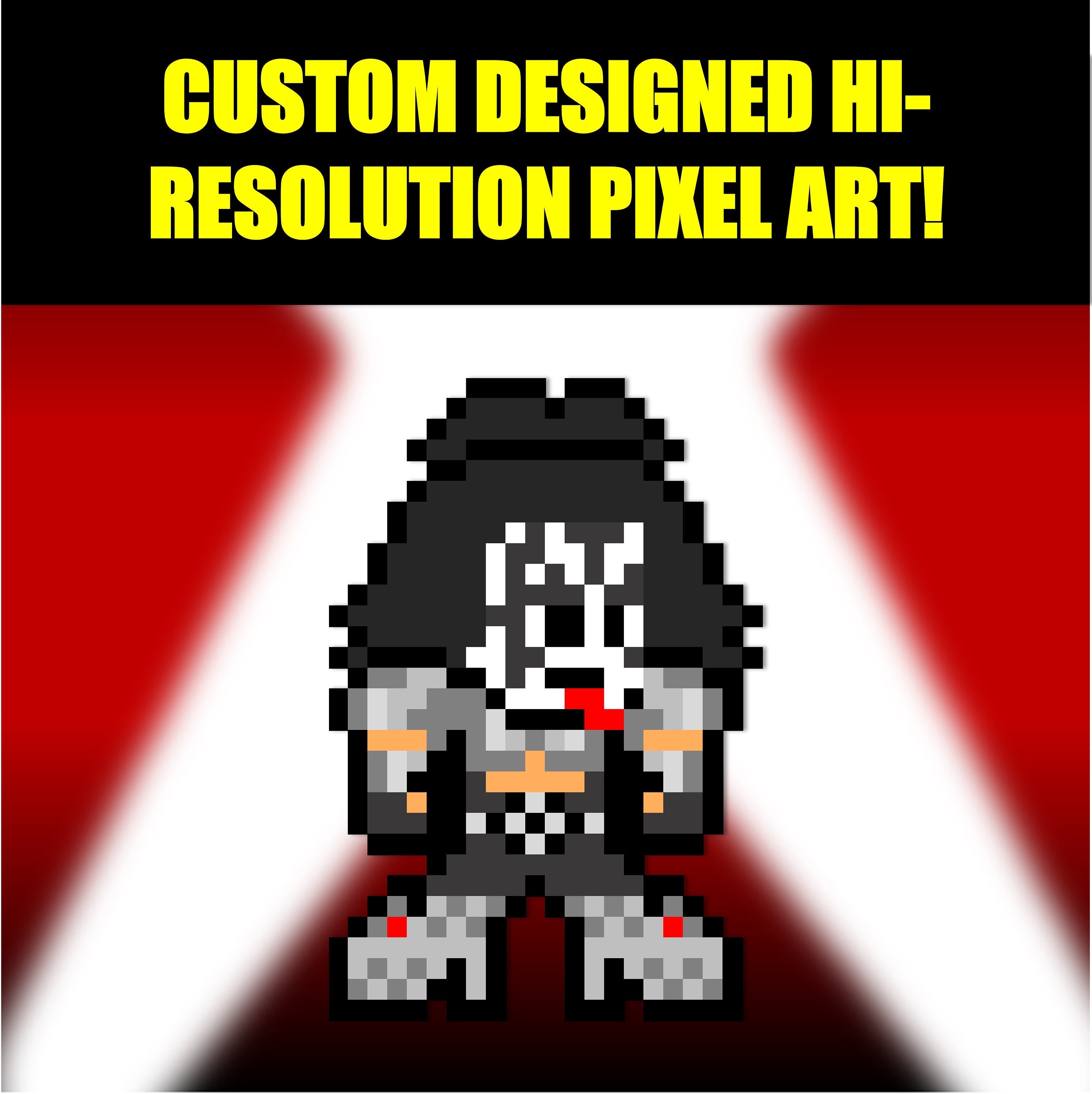 8-bit Retro Rock Band Stickers: God of Thunder Set of 4 - Etsy