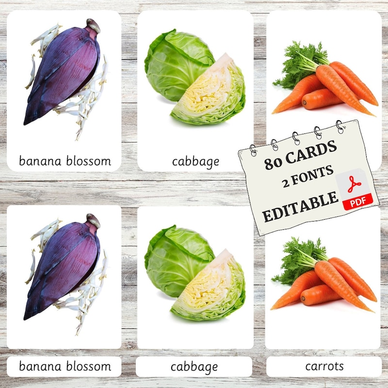 Vegetable Cards - Etsy