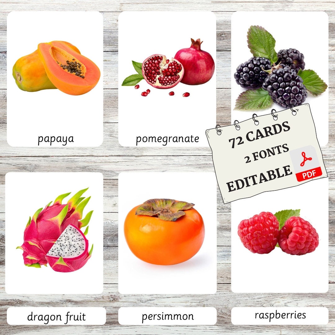 Fruit Flashcards • Montessori Flashcards (real Pictures) • Vocabulary ...