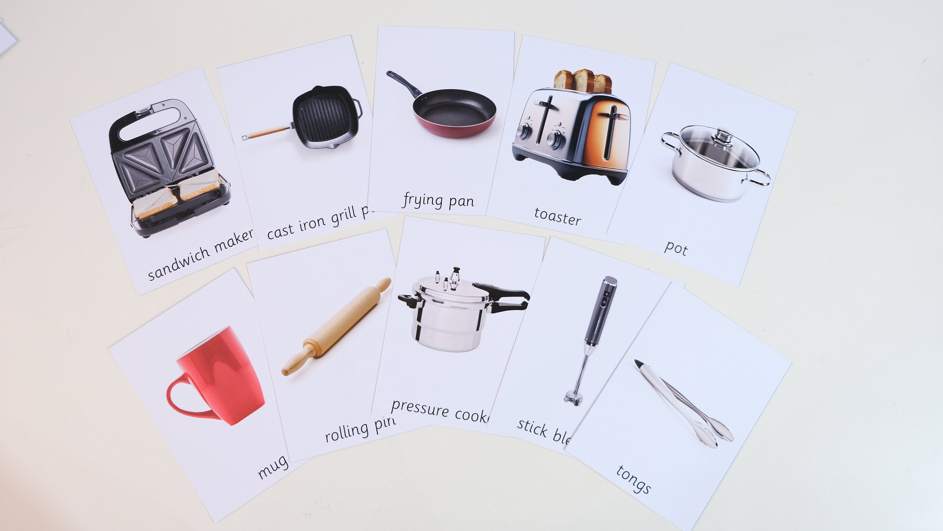 In the Kitchen Flashcards • Montessori Flashcards • Vocabulary ...
