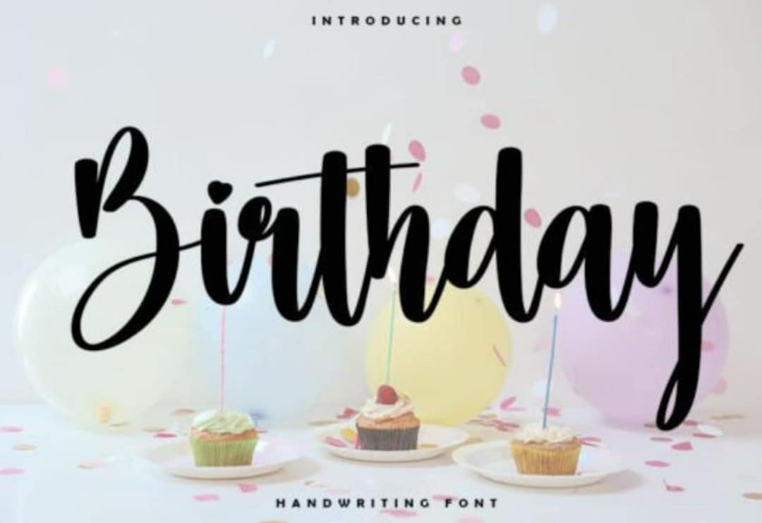 Birthday Font, Elegant Font, Classic Font, Swirly Font, Handwritten ...