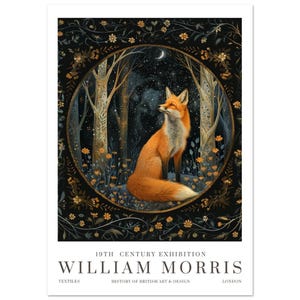 William Morris Moon & Stars Print, William Morris Exhibition Print ...