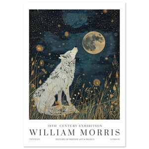 William Morris Moon & Stars Print, William Morris Exhibition Print ...