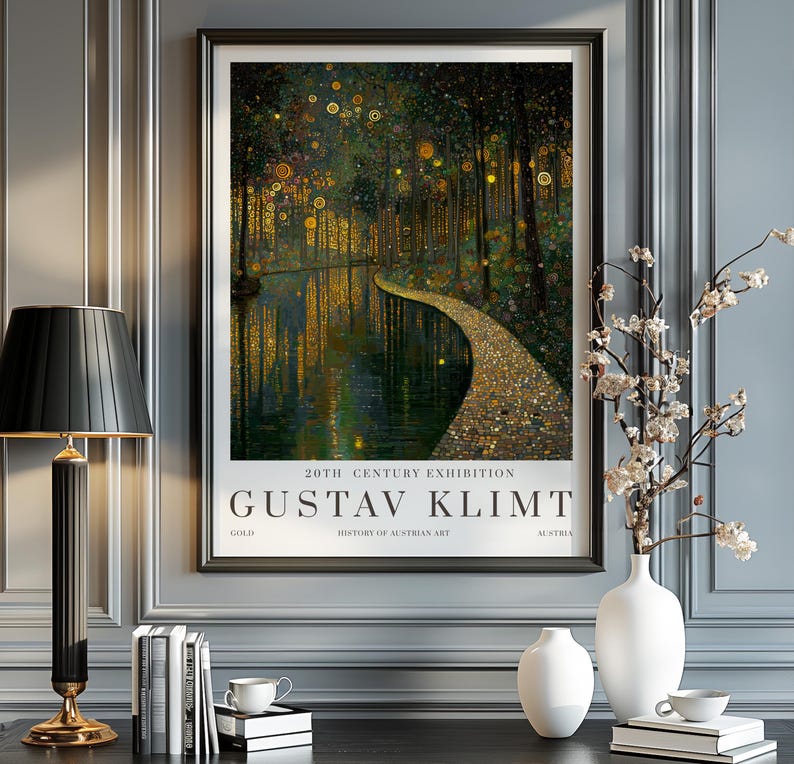 Gustav Klimt Sunset Print, Klimt Museum Poster, Gustav Klimt Poster ...