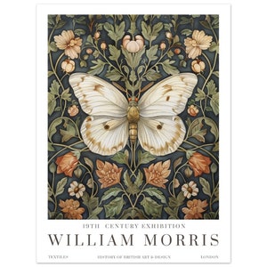 William Morris Butterfly Print, William Morris Exhibition Print ...
