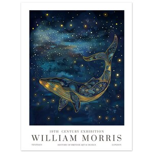William Morris Moon & Stars Print, William Morris Exhibition Print ...