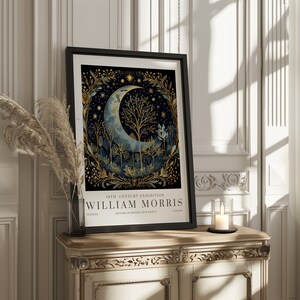 William Morris Moon & Stars Print, William Morris Exhibition Print ...