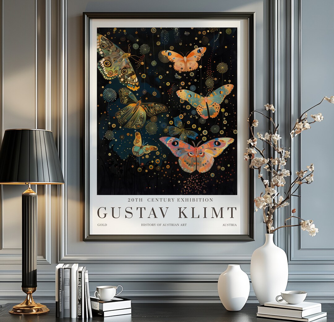 Gustav Klimt Night Butterfly Print, Klimt Museum Poster, Gustav Klimt ...