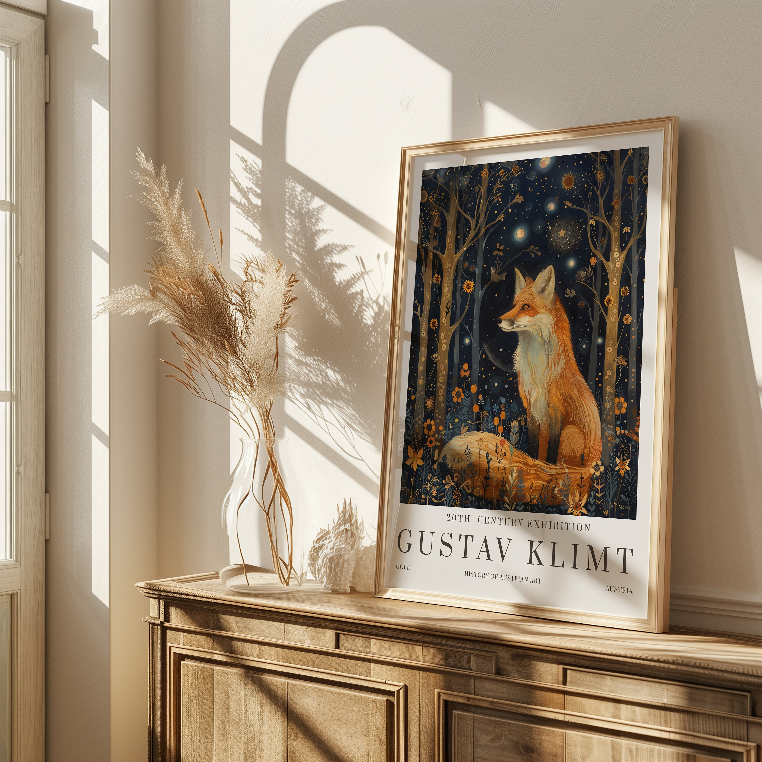 Gustav Klimt Night Fox Print, Klimt Museum Poster, Gustav Klimt Poster ...
