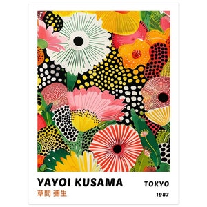 Japanese Exhibition Poster, Yayoi Kusama Art Print, Traditional ...