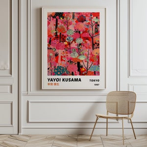 Japanese Exhibition Poster, Yayoi Kusama Art Print, Traditional ...