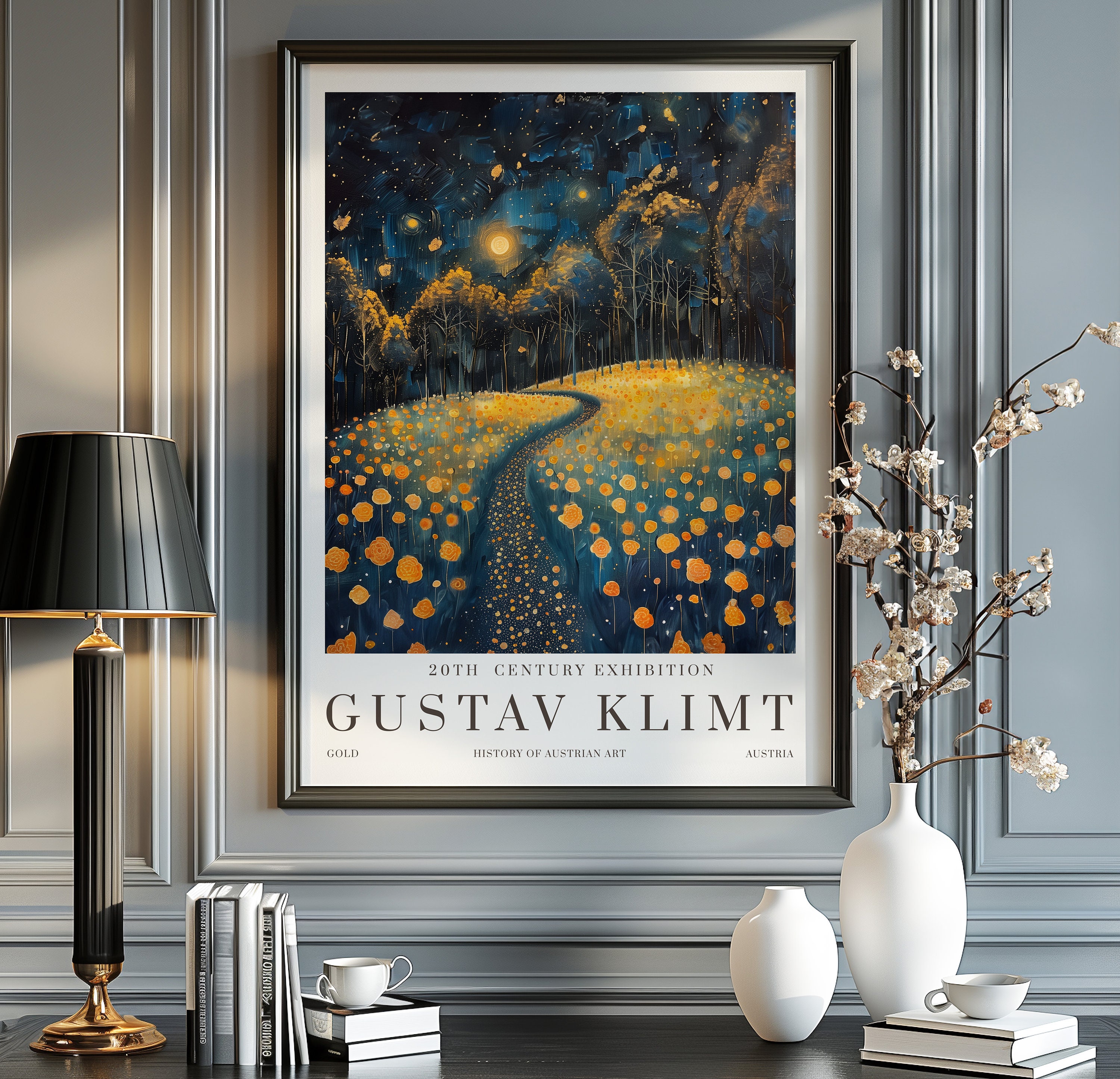 Gustav Klimt Moon Night Print, Klimt Museum Poster, Gustav Klimt Poster ...