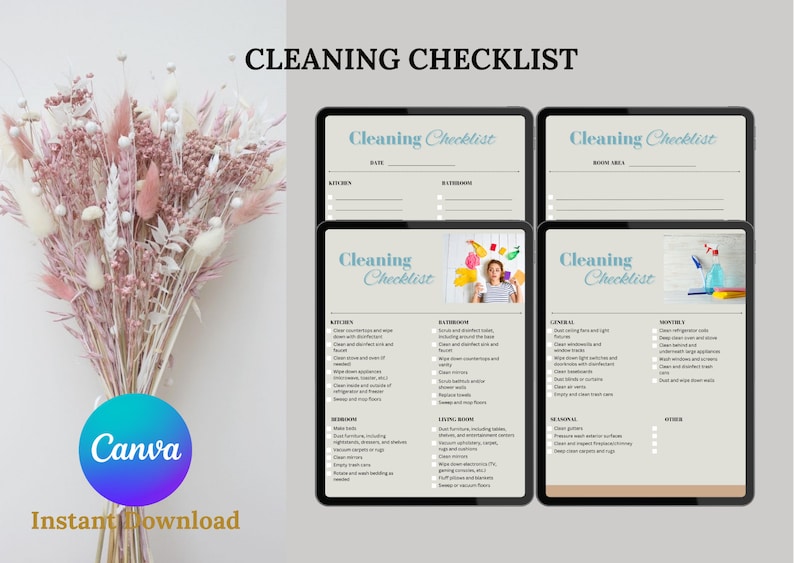 Customizable House Cleaning Checklist Template Keep Your Home Tidy ...