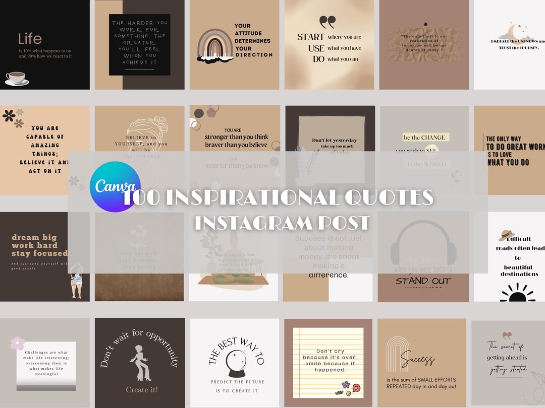 100 Inspirational Instagram Quotes Template | Customisable Post ...