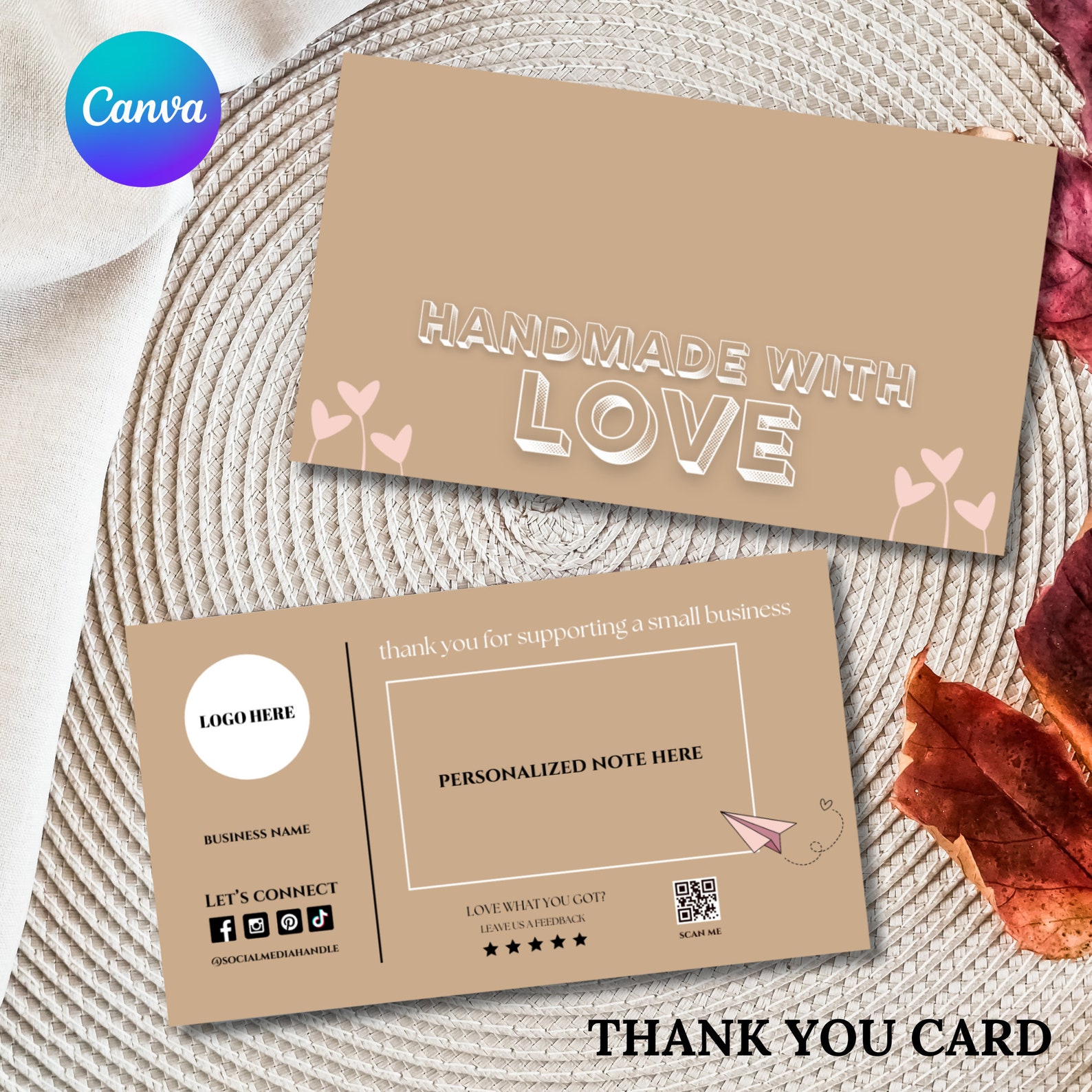 Personalized Thank You Card for Small Business Owners - Handwritten ...