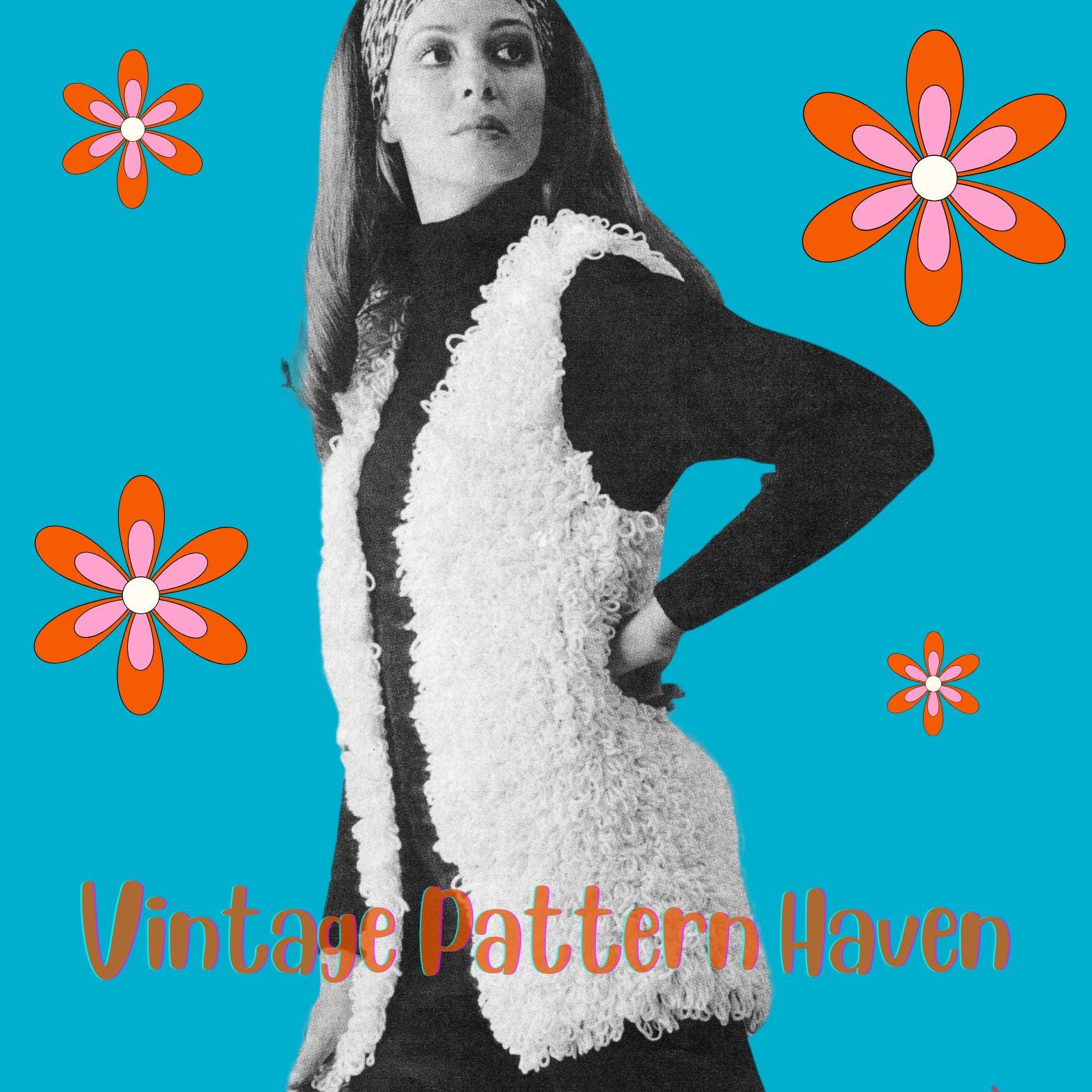1970s Looped Crochet Vest Pattern PDF – Funky Retro Waistcoat ...