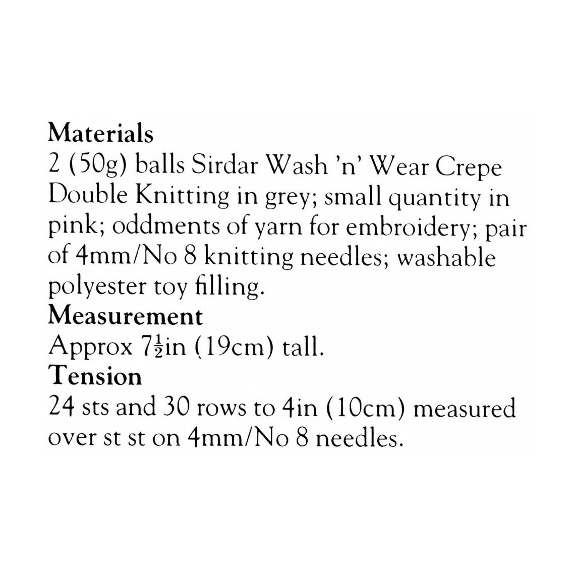 Vintage Hippo Knitting Pattern PDF – Cuddly Soft Toy, Stuffed Animal ...